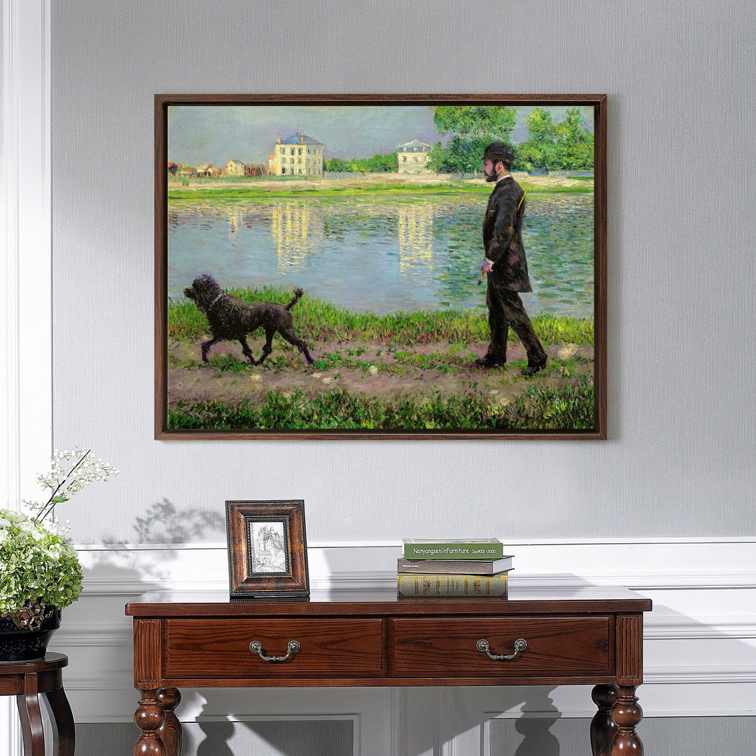 Gustave Caillebotte,richard Gallo and His Dog Dick on the Banks of the ...