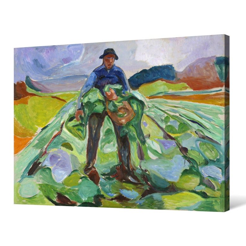 Edvard Munch,man in the Cabbage Field,large Wall Art,framed Wall Art ...