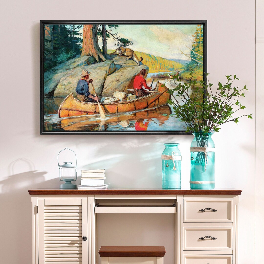 Philip R Goodwin,in the Canoe,large Wall Art,framed Wall Art,canvas ...