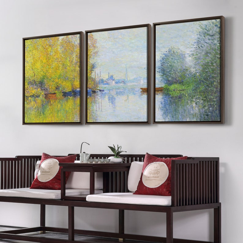 Claude Monet,autumn on the Seine Argenteuil,set of 3 Wall Art,set of ...