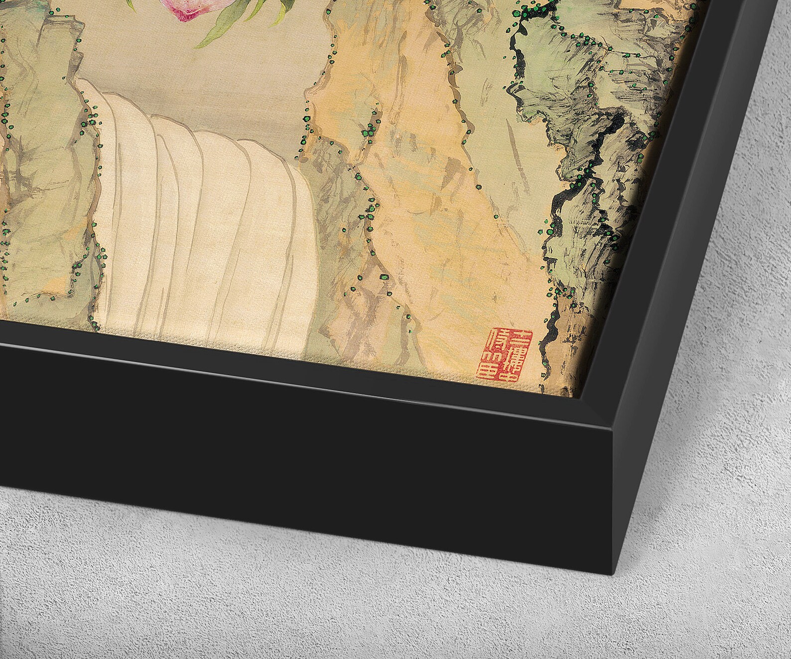 Zou Yigui,peach Trees and Cranes,asian Decor Canvas Artwork,vertical ...