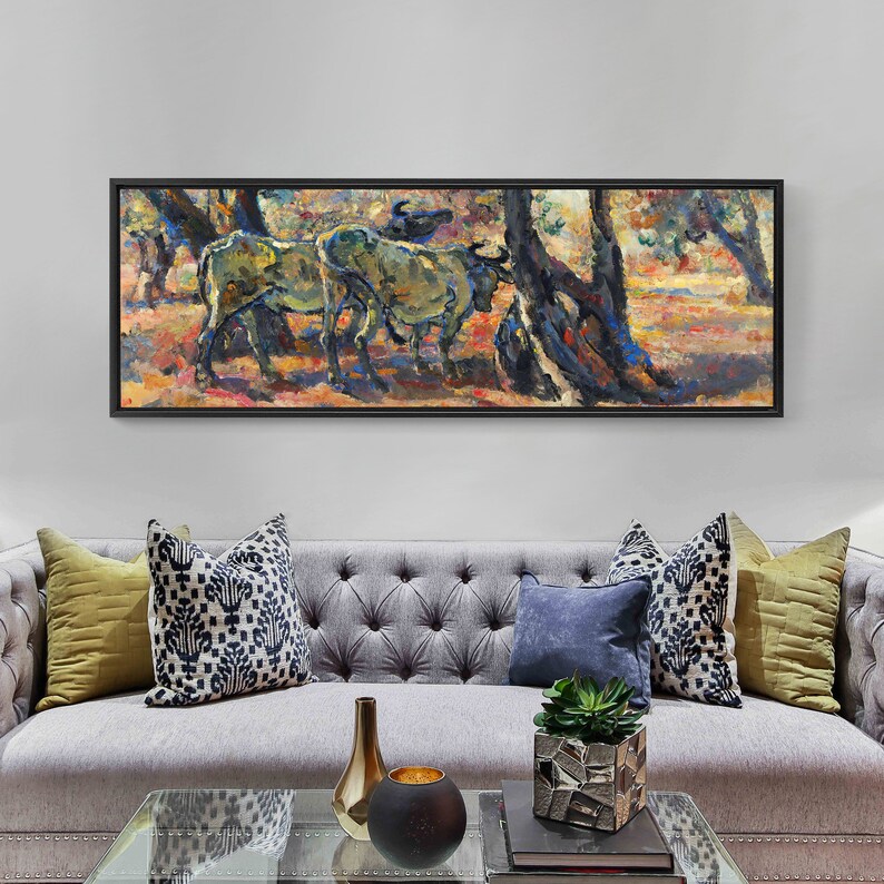 Alredo Muller, Countryside With Cows,two Cows, Cow Art,canvas Print ...