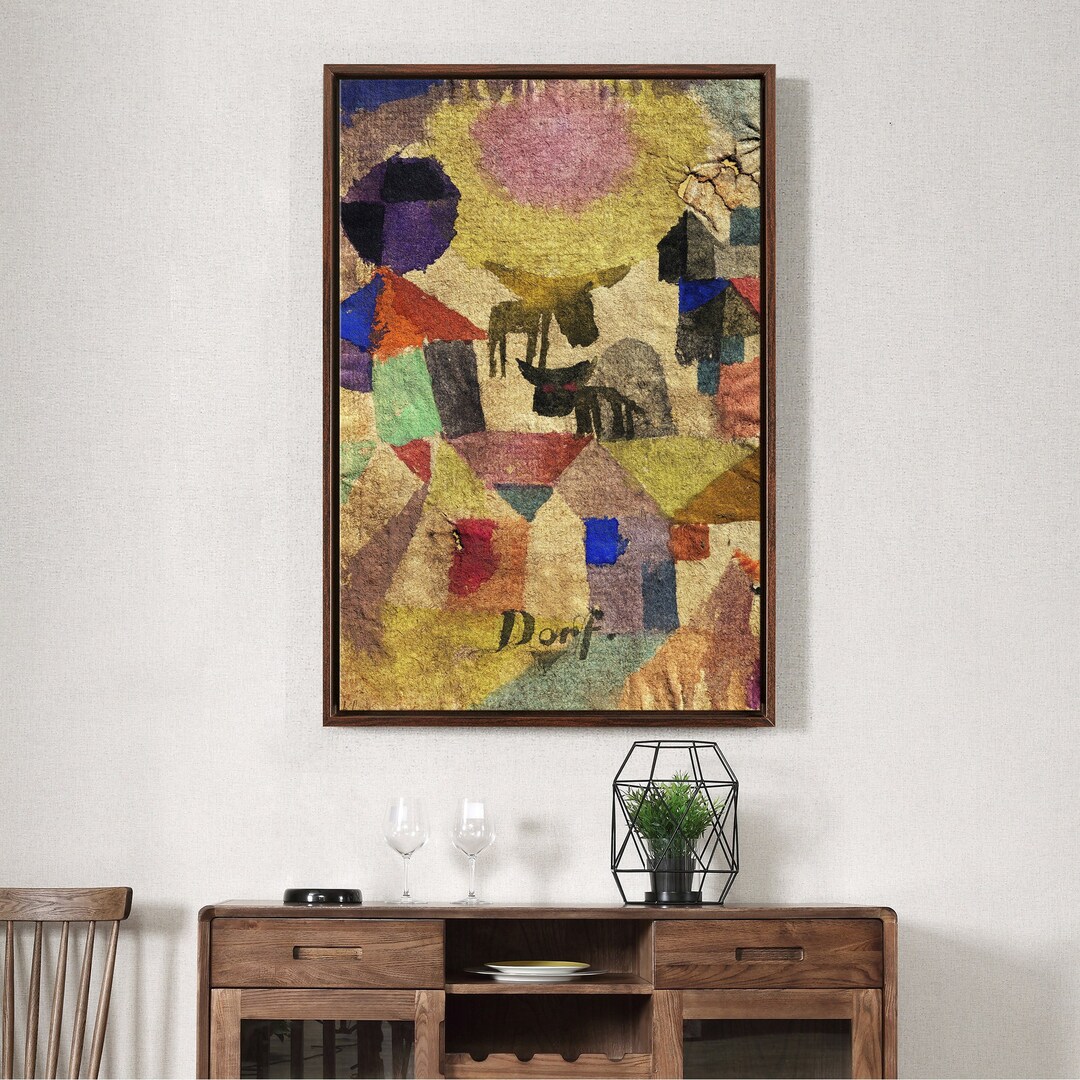 Paul Klee,village-like, Houses, 2 Cattle,abstract Wall Art,large Wall ...