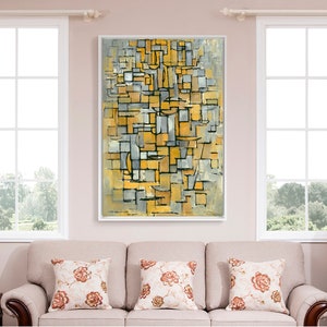 Piet Mondrian,tableau No 1,yellow Abstract Art,canvas Print,canvas Art ...