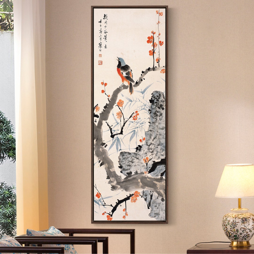 Jiang Hanting,plum Blossom and Bird,chinese Art Prints,vertical Narrow ...