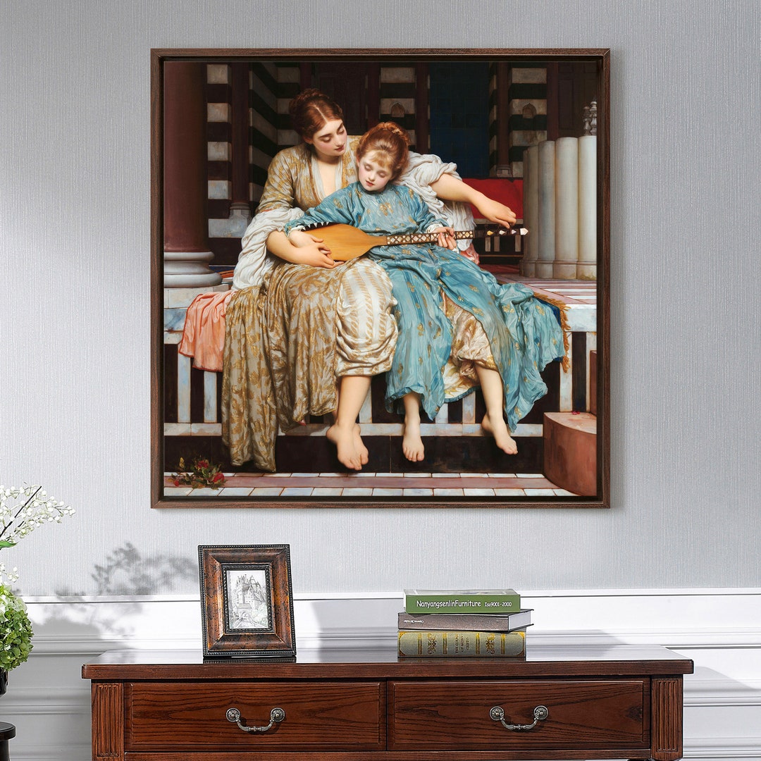 Frederick Leighton,the Music Lesson,mother and Girl,canvas Print,canvas ...