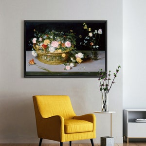 Jan Brueghel the Elder,flowers in a Basket and a Vase,canvas Print ...
