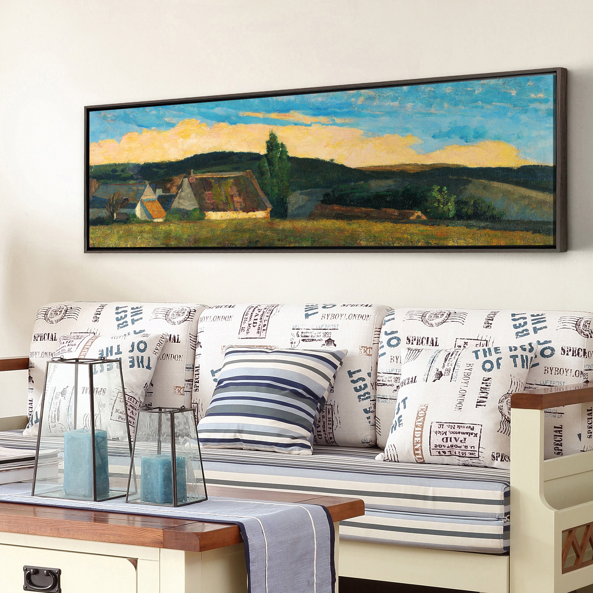 Farmhouse Landscape, Countryside Sunrise, Uphill House,canvas Print ...