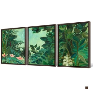 Henri Rousseau,the Equatorial Jungle,green Rainforest,set of 3 Wall Art ...
