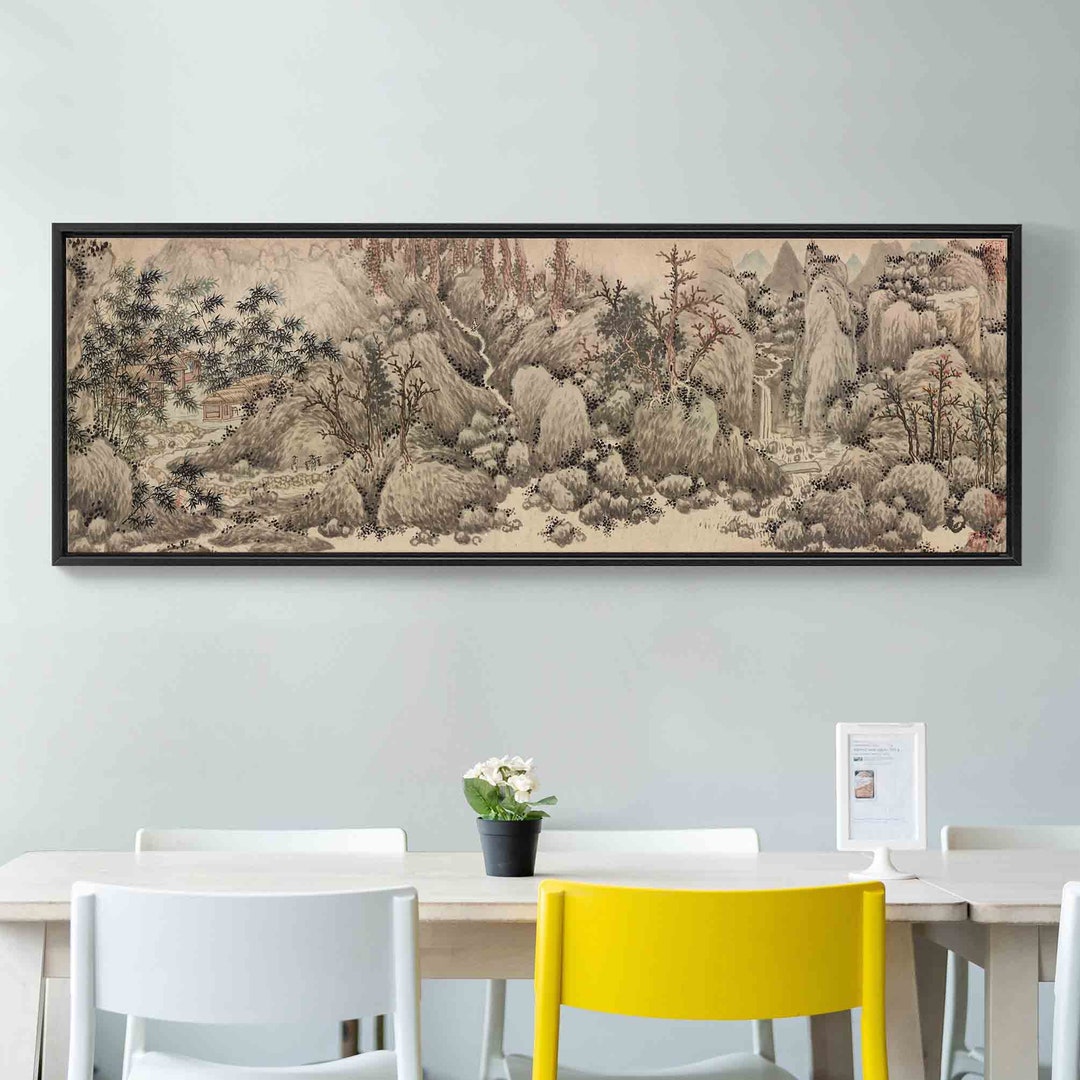 Shen Zhou,mountain Villa,bamboo Cottage,chinese Painting,bedroom Wall ...