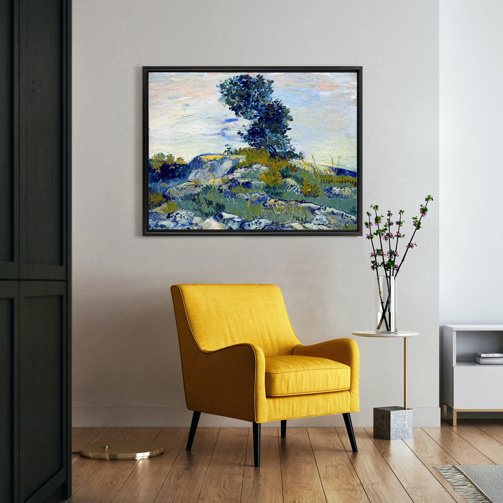 Vincent Van Gogh,the Rocks,a Tree on the Rock,canvas Print,canvas Art ...