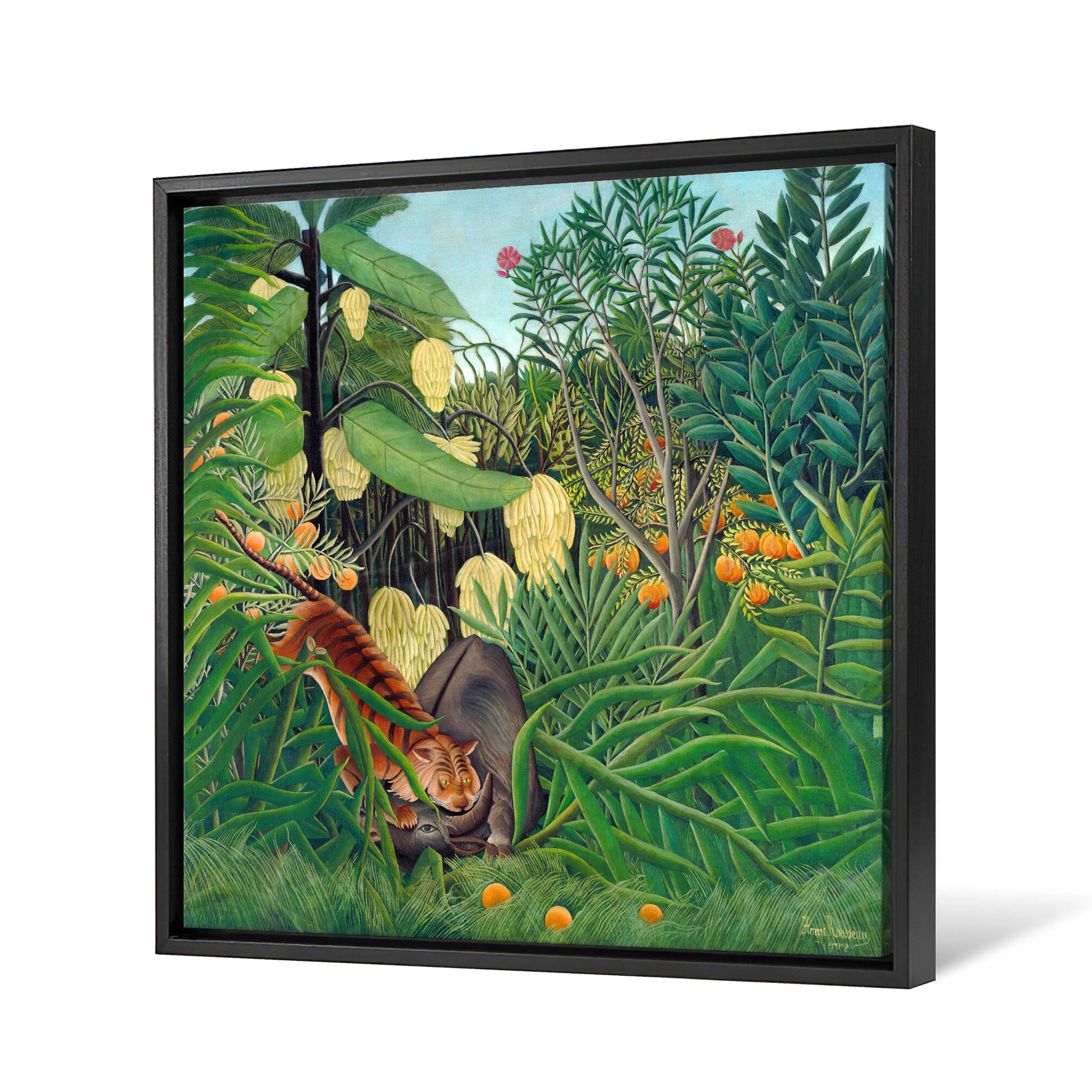 Henri Rousseau,fight Between a Tiger and a Buffalo,tropical Jungle ...