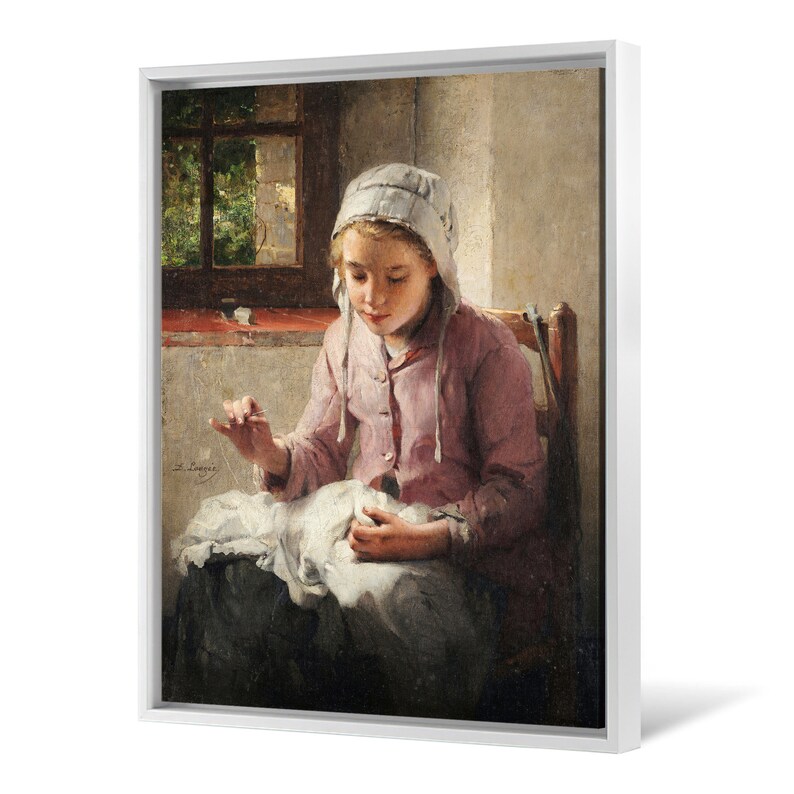 The Sewing Girl, the Portrait of the Girl by the Window,canvas Print ...