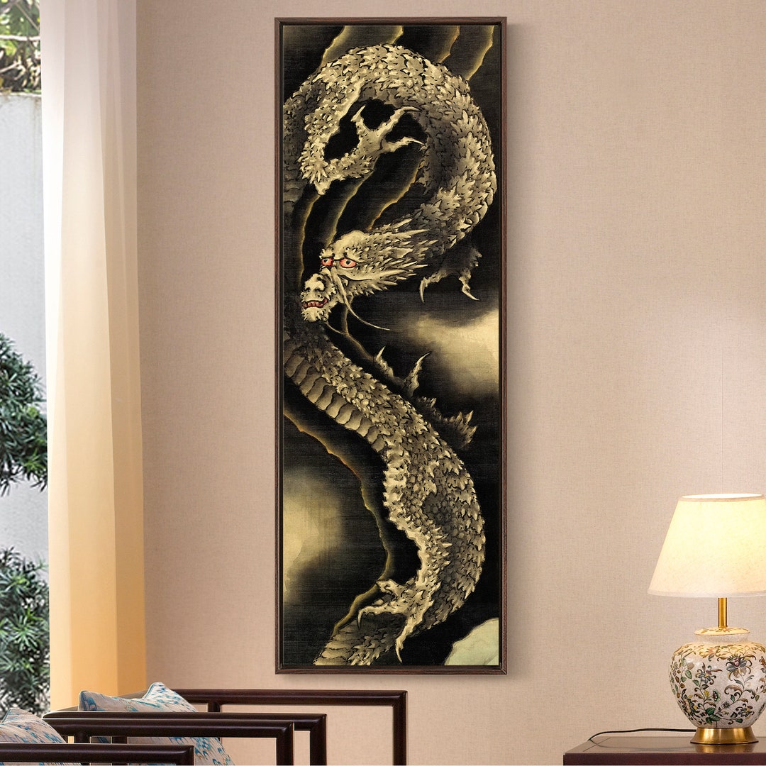 Hatsushika Hokusai,ascending Dragon, 1760-1849,vertical Narrow Art ...