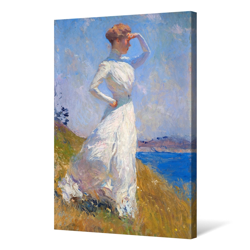 Benson_ Frank Weston,sunlight,woman Looking Out From the Sea,canvas ...