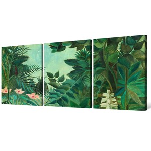 Henri Rousseau,the Equatorial Jungle,green Rainforest,set of 3 Wall Art ...