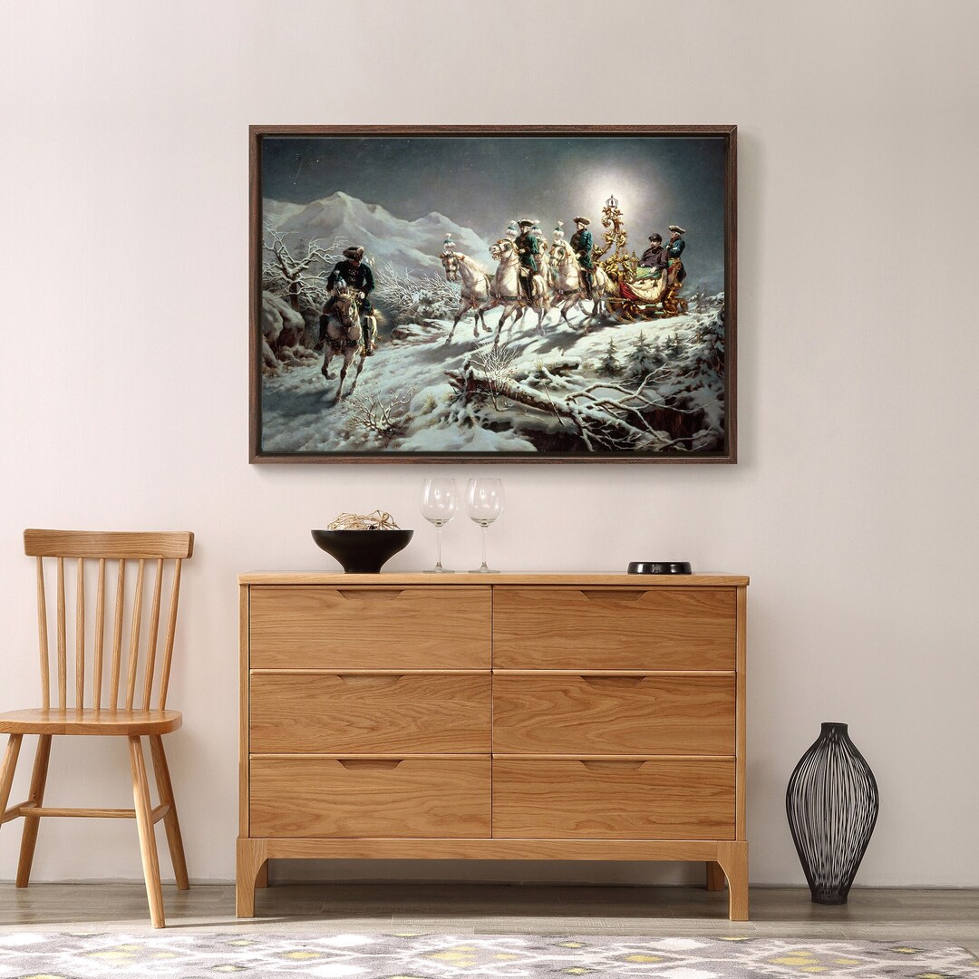 Karl Gottlieb Wenig,ludwig II of Bavaria Sleighing at Night From ...