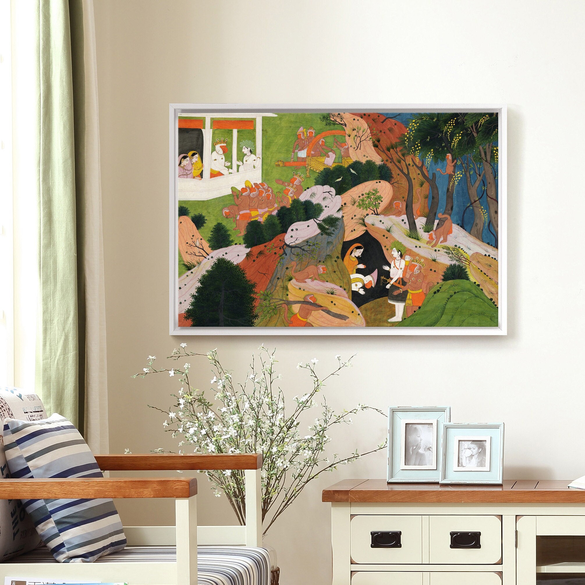 Indian Paintingstara With Her Son Angad Receiving an Angry - Etsy