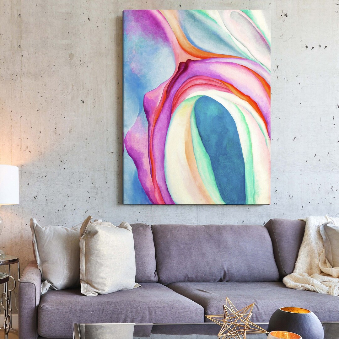 Georgia O'keeffe,music, Pink and Blue No.2, 1918,large Wall Art,framed ...