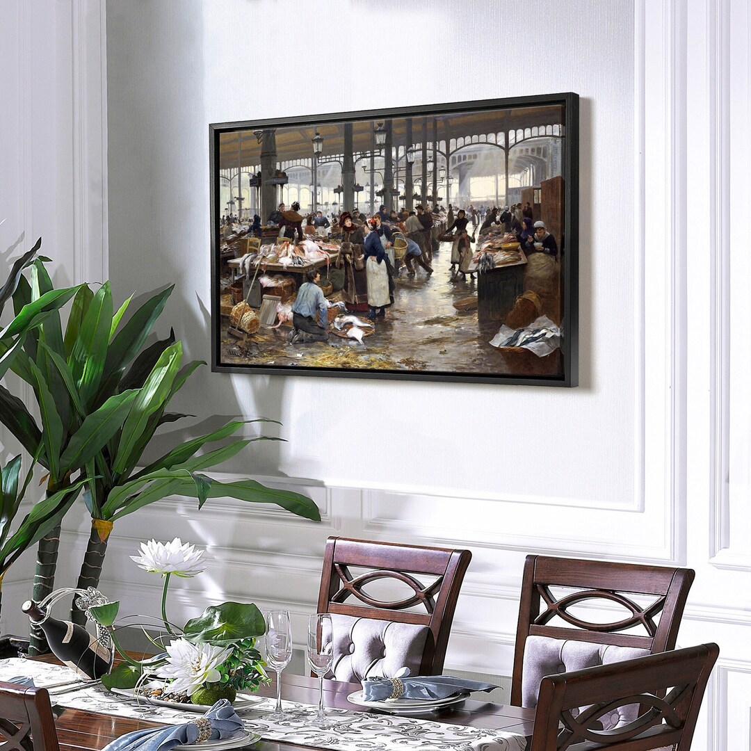 Victor Gabriel Gilbert,the Fish Hall at the Central Market ,large Wall ...