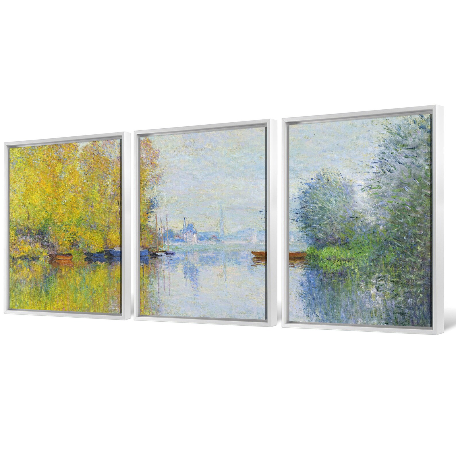 Claude Monet,autumn on the Seine Argenteuil,set of 3 Wall Art,set of ...