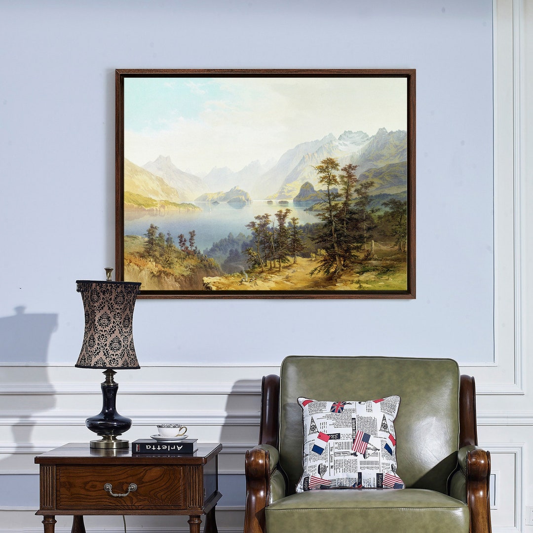 Nicholas Chevalier,lake Manapouri South Island New Zealand,large Wall ...