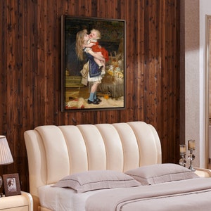 Franz Verhas,inconsolable,two Children,large Wall Art,framed Wall Art ...