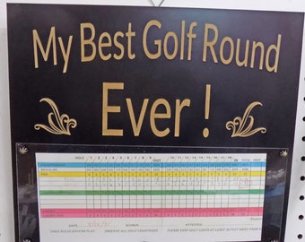 Small Best Golf Score Display Golf Gift Golf Memories Best Golf Round ...