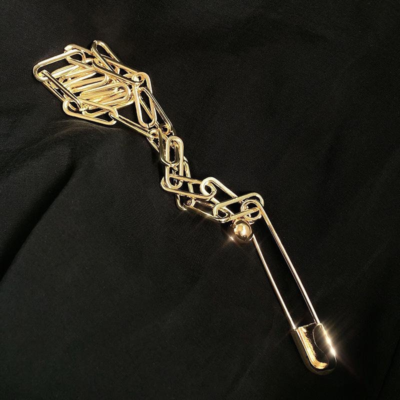 DANGER Pin Thick Chain Necklace - Etsy