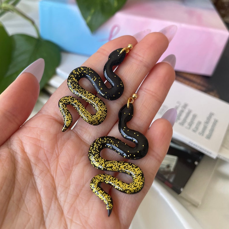 Karyn Glitter Snake Polymer Clay Dangle Earrings Gifts for Swifties ...