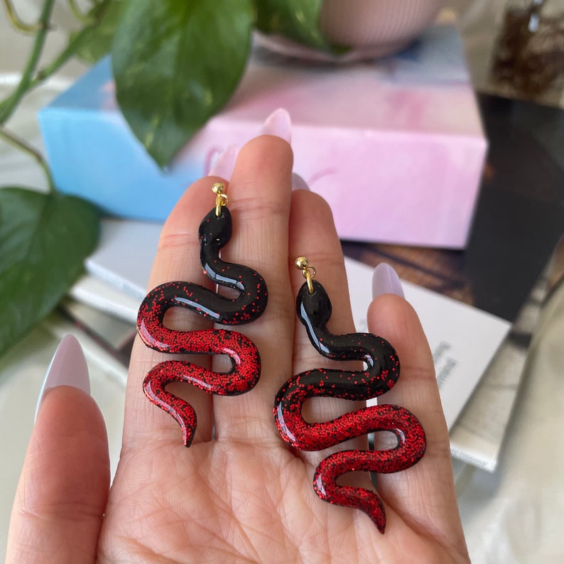 Karyn Glitter Snake Polymer Clay Dangle Earrings Gifts for Swifties ...