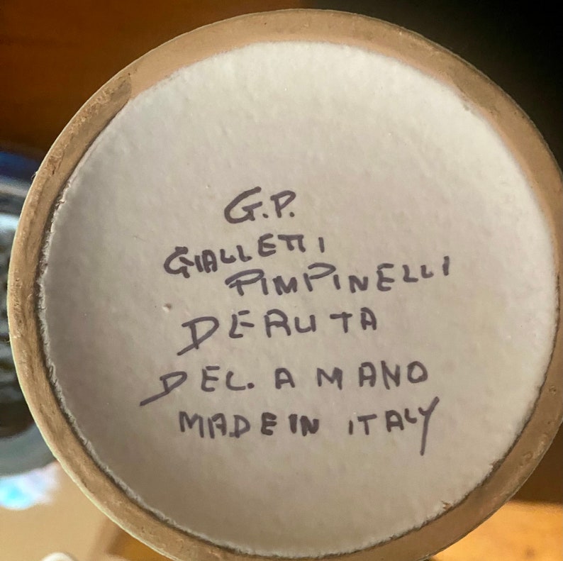 Gialetti Pimpinelli Deruta Handpainted Ceramic Vase. Made in Italy. - Etsy