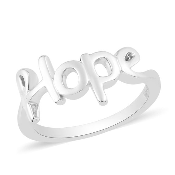 Solid Sterling Silver Hope Ring-silver Rings-sweet 16 - Etsy