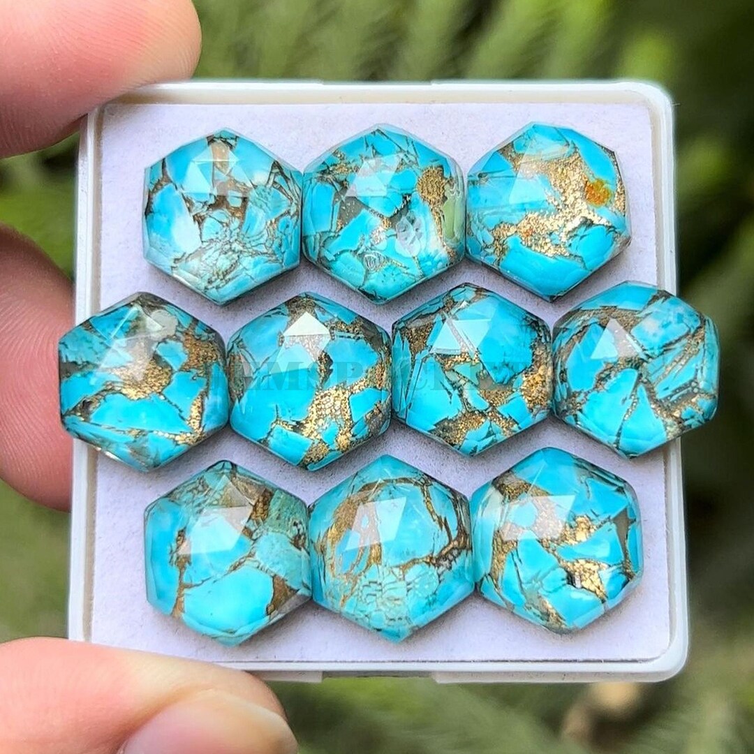 Sky Blue Copper Turquoise Crystal Doublet Cabochon Turquoise - Etsy