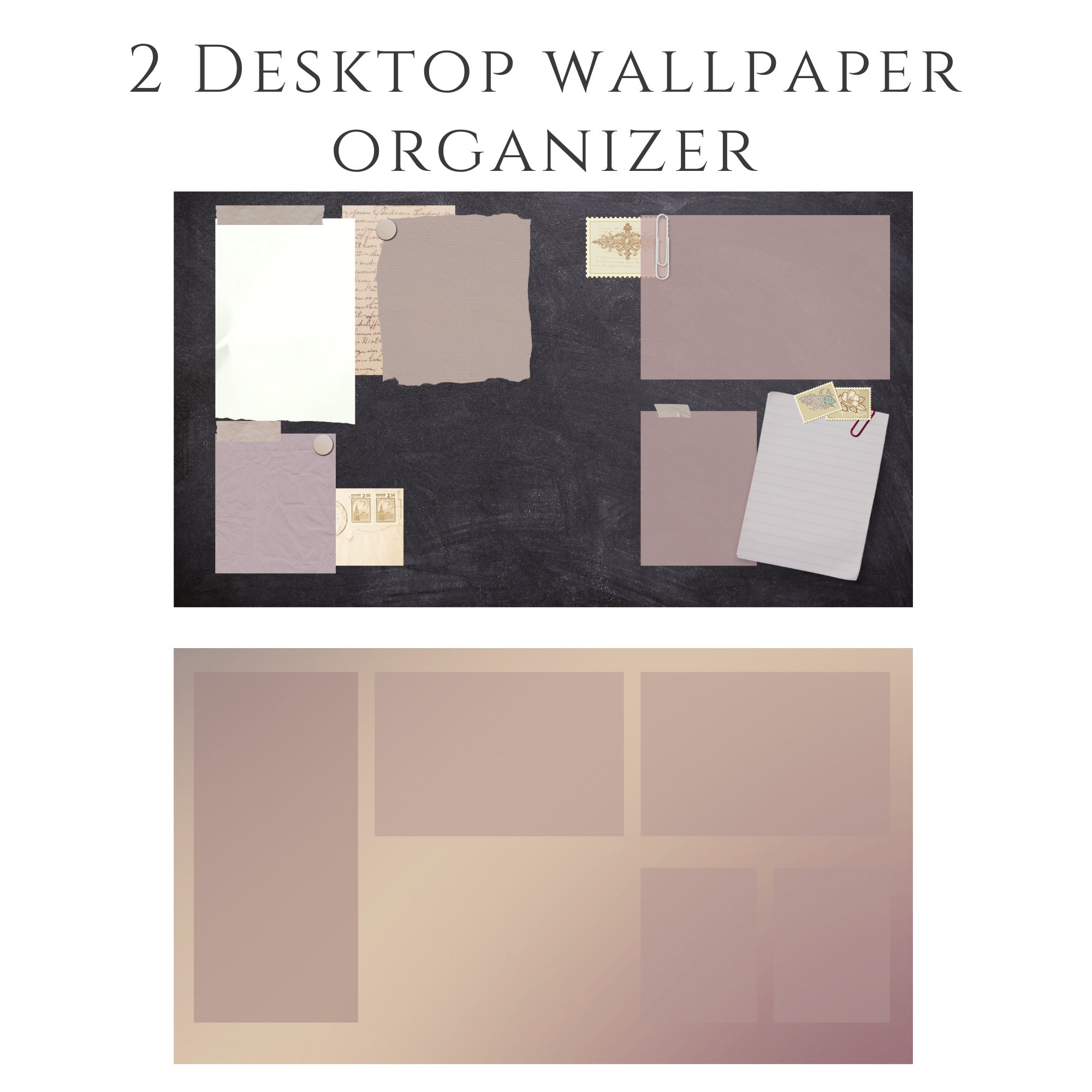 Desktop Organizer With Desktop Wallpaper for a Desktop | Etsy