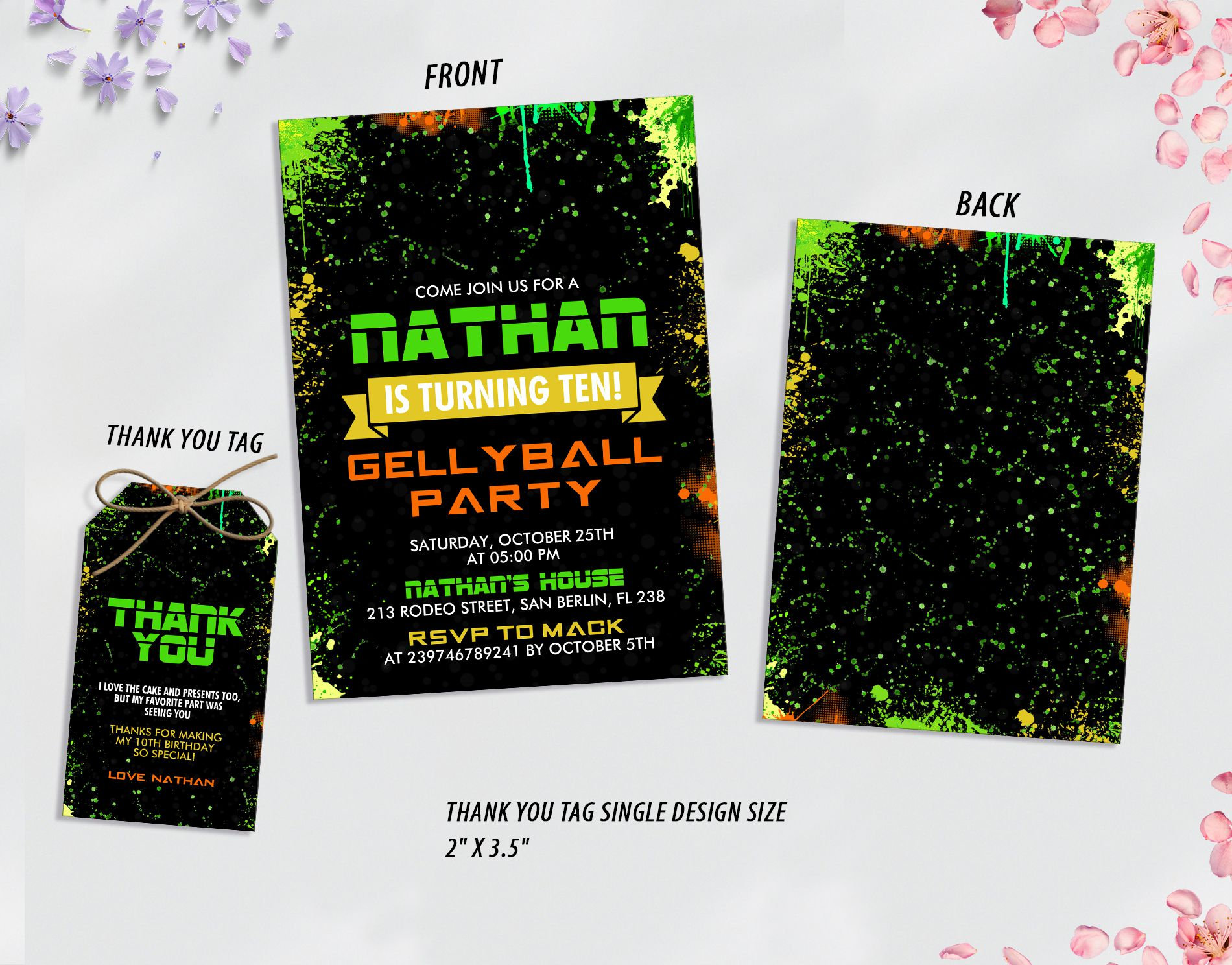 Gellyball Birthday Party Invitation, Editable Gellyball Invites, Gelly ...