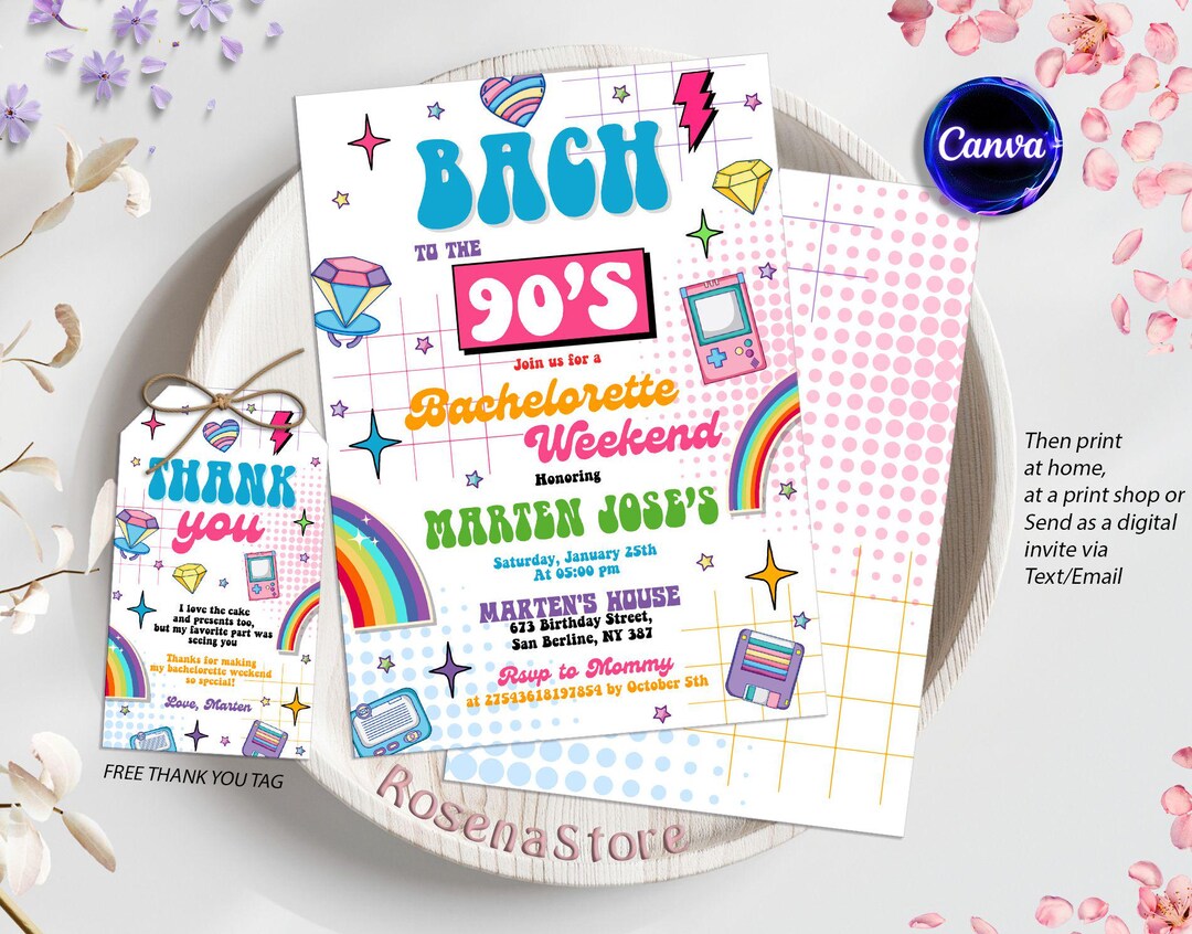 90s Party Invitation, Back to the 90s, Birthday Invitation, Retro ...