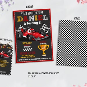 Editable Race Car Invitation, Race Car Birthday Party Invitation ...