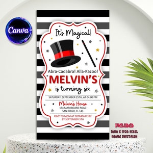 Editable Magician Invitation, Magic Electronic Invitation, Magic ...