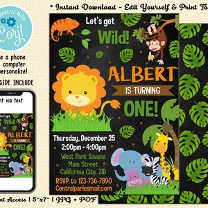 Editable Safari Birthday Invitation Safari Party Invitation - Etsy