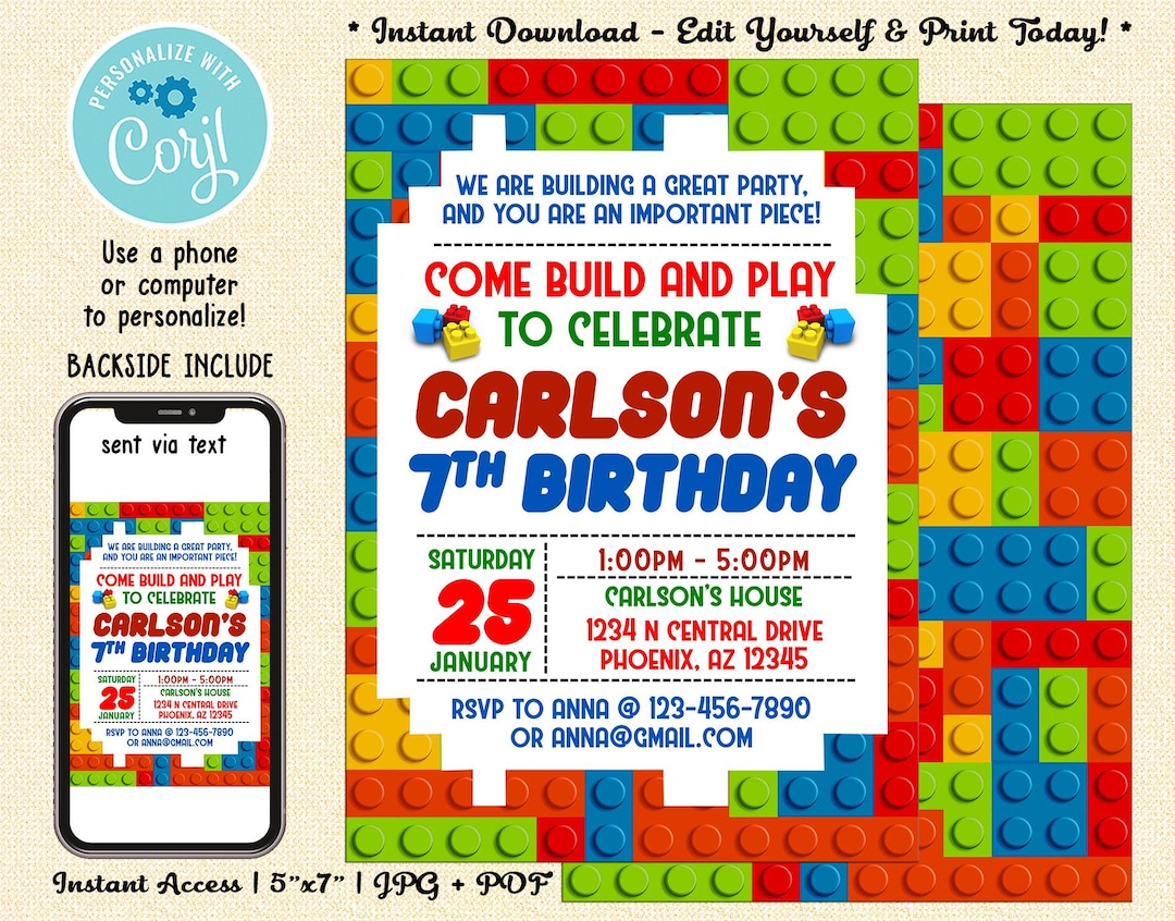 Editable Birthday Party Invitation, Digital Invitation, Invitation ...