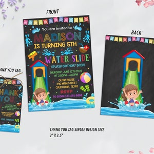 Splish Splash Birthday Invitation, Splash Invitation, Water Park ...