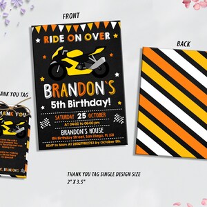 Motorcycle Birthday Invitation , Motorcycle Party Invite, Bikers Party ...