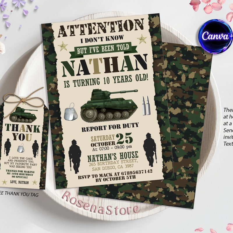 Camo Invitation - Etsy
