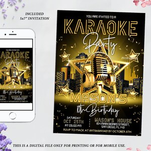 Karaoke Birthday Invitation, Singing Music Party Invitation, Idol Party ...