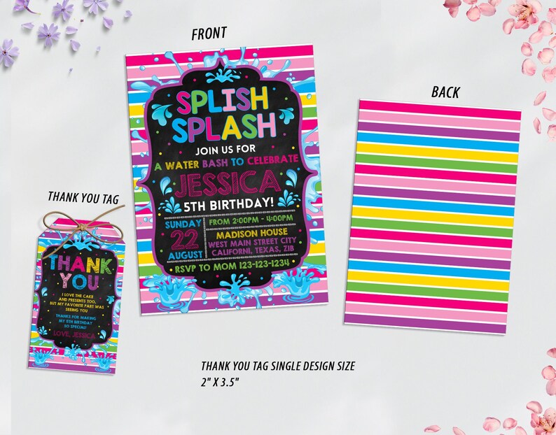 Splish Splash Invitation, Water Bash Birthday Invitation, Splish Splash ...
