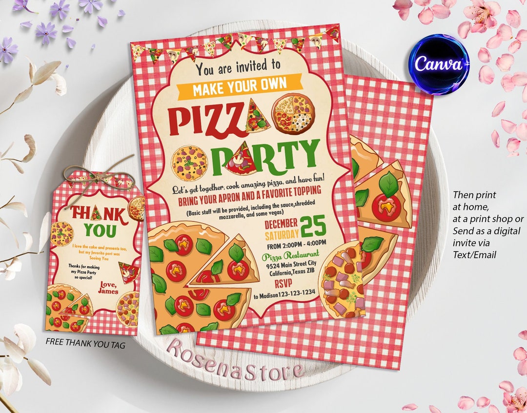 Editable Pizza Party Family Night Bundle With Invitation, Recipe Cards ...