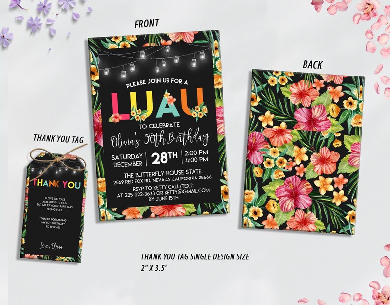 Editable Luau Invitation, Luau Birthday Invitation, Luau Party ...