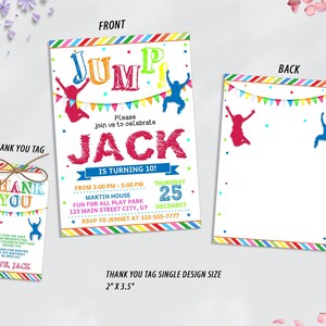 Jump Invitation, Bounce House Invite, Trampoline Birthday, Pump It up ...