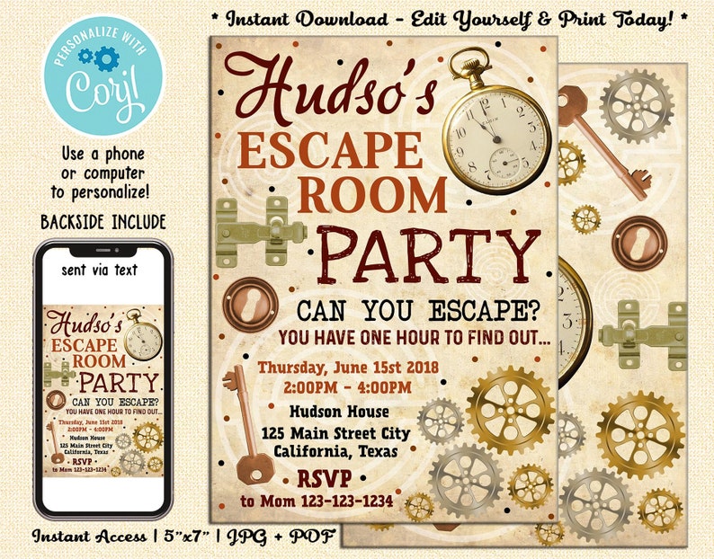 Escape Room Invitations Escape Room Party Escape Room - Etsy